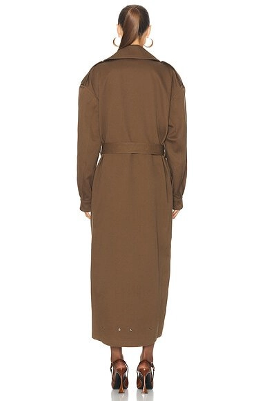 Saint Laurent Belted Cotton Gabardine Trench Coat