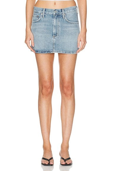 AGOLDE Alek Mini Skirt In Denim
