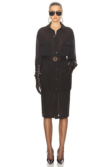 Saint Laurent Midi Shirt Dress
