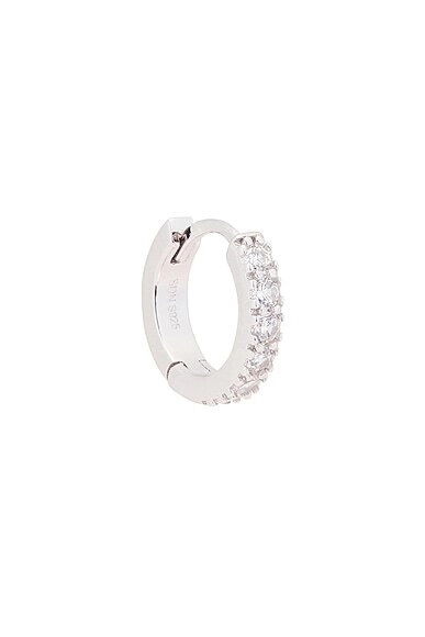 SERGE DENIMES Zirconia Hoop Earring - Silver