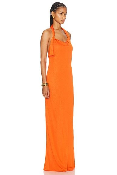 Saint Laurent Jersey Halterneck Maxi Dress