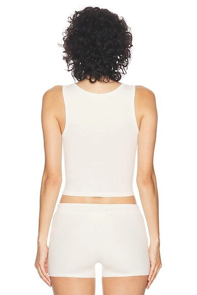 Eterne Square Neck Tank Top - Cream