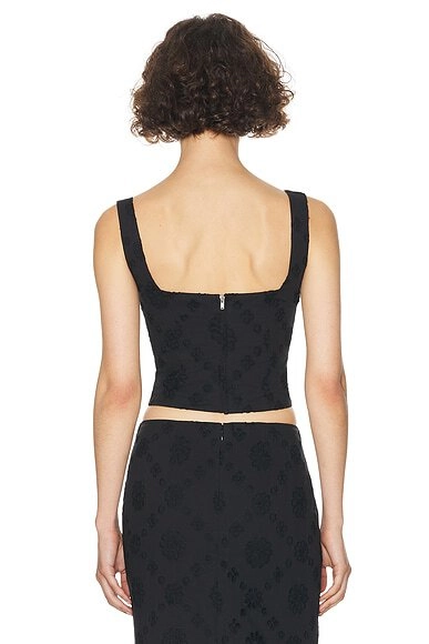 HELSA Eyelet Corset Top - Black