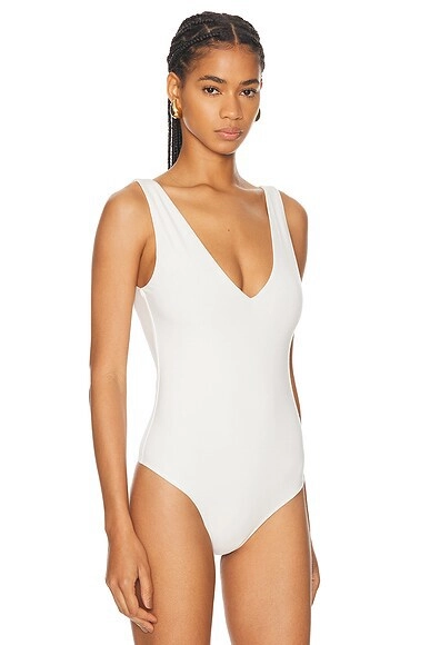 SANS FAFF Plunge V Bodysuit - White