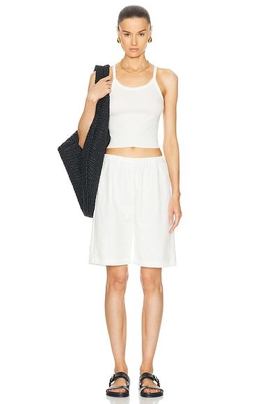 Eterne Cropped Rib Tank Top