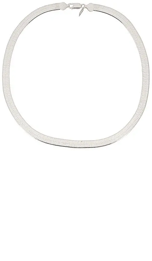 LOREN STEWART Xl Herringbone Necklace - Metallic Silver