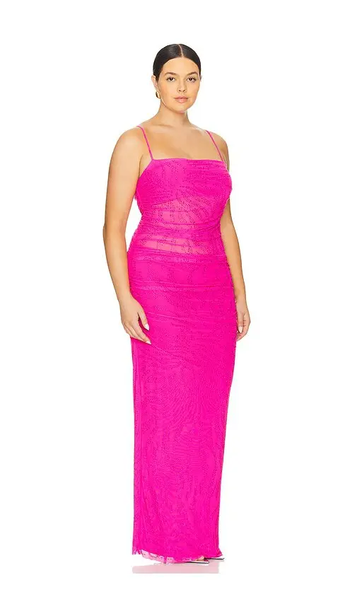 AFRM Crystal Embellished Mesh Gown