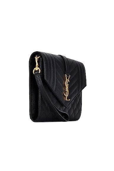 Saint Laurent Quilted Leather Pouch With Wristlet