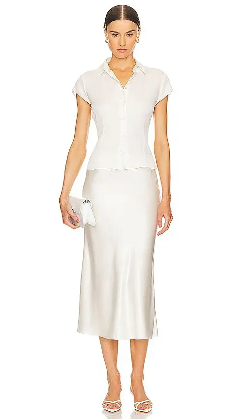 Theory Cap Sleeve Blouse - Ivory