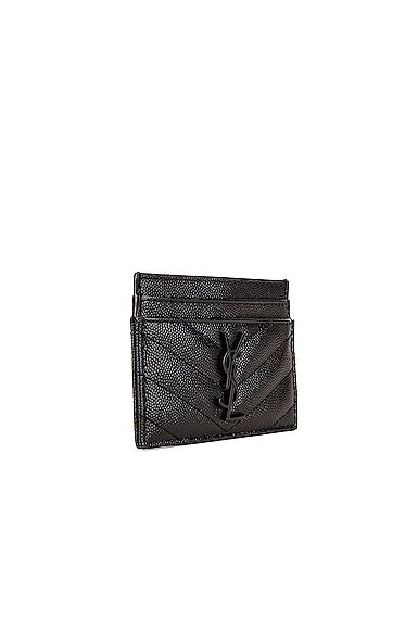 Saint Laurent Cassandre Credit Card Case - Black