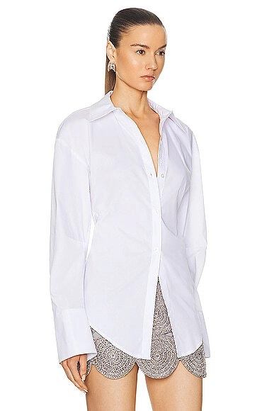 SIMONMILLER Loch Poplin Button Up Shirt - Macadamia