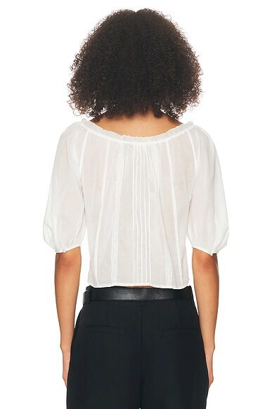 HELSA Voile Peasant Blouse - Ivory