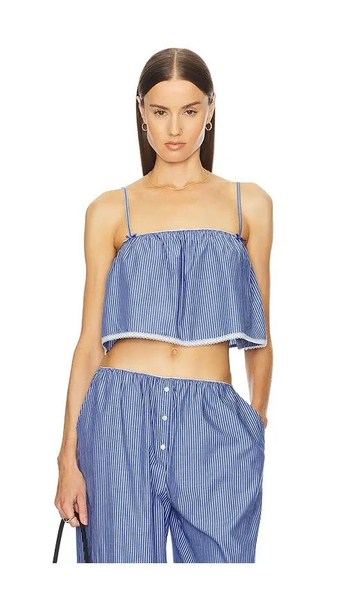 HELSA Pinstripe Poplin Camisole - Multi
