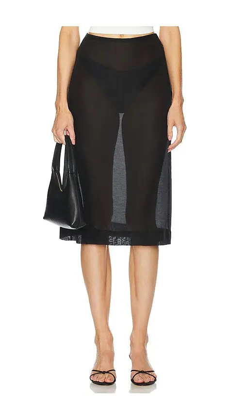 L'academie By Marianna Gabin Midi Skirt - Black