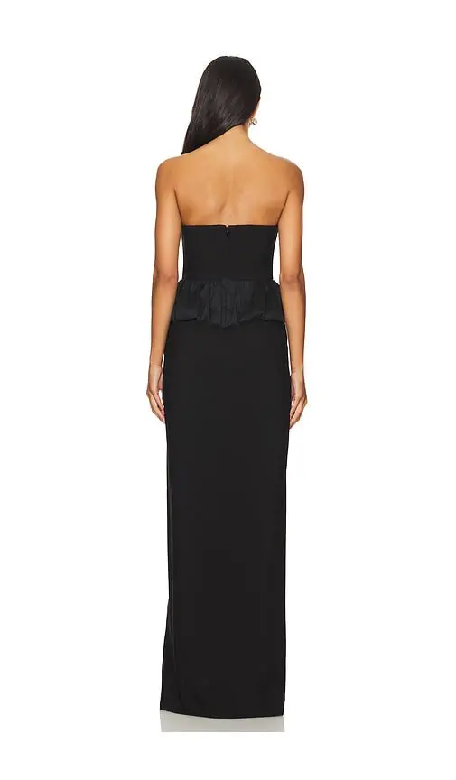 Likely Strapless Gown With Poplin Overlay And Slit