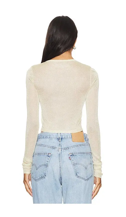 LOVERS AND FRIENDS Nathalie Sweater Metallic Long Sleeve Crewneck