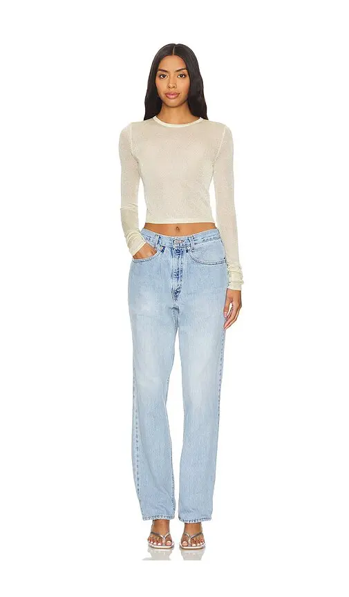 LOVERS AND FRIENDS Nathalie Sweater Metallic Long Sleeve Crewneck