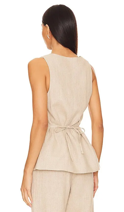 Faithfull The Brand Maya Linen Vest - Beige