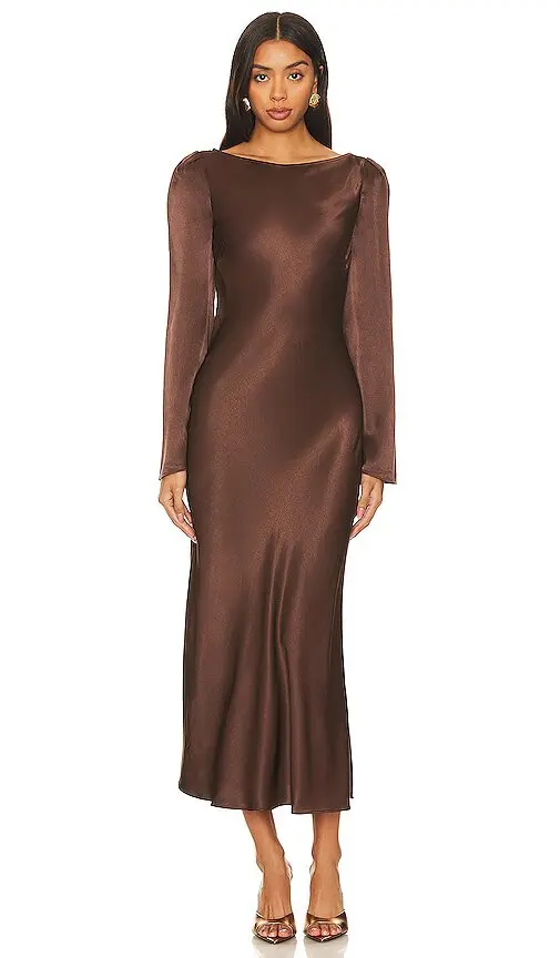 STONE COLD FOX X Revolve Frankie Midi Dress - Brown