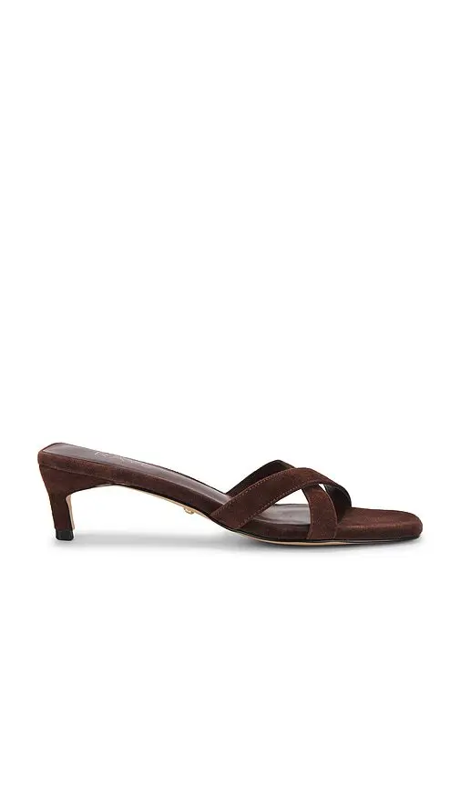 Raye Shea Suede Crisscross Strap Sandals - Brown