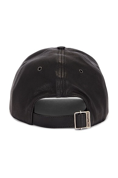 Saint Laurent Leather Baseball Cap With Short Brim