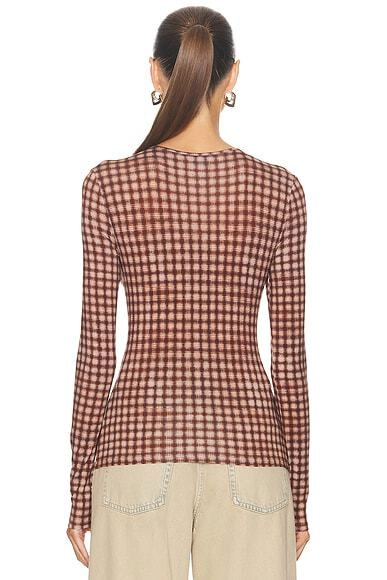 Miaou Long Sleeve Tee - Warped Plaid