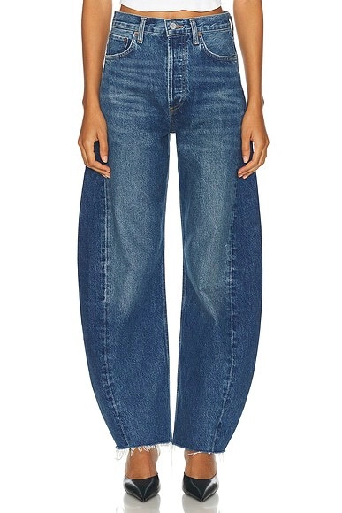 AGOLDE Luna Pieced High Rise Curved Taper Jeans - Split
