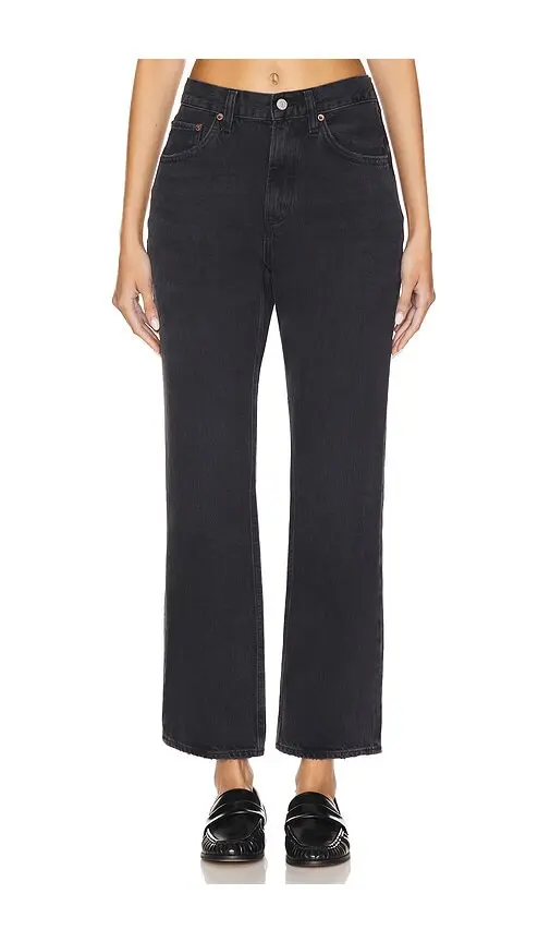 AGOLDE Valen Mid Rise Vintage Straight Jeans - Black