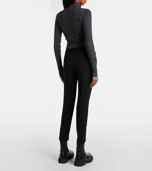 Brunello Cucinelli Silk-blend Cropped Trousers