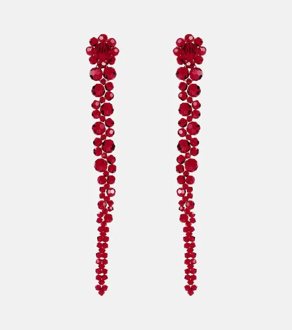 Simone Rocha Crystal Drop Earrings - Red