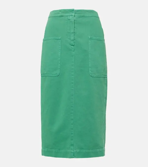 Max Mara Werther Cotton Drill Midi Skirt