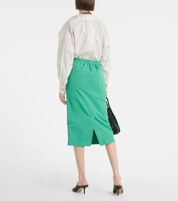 Max Mara Werther Cotton Drill Midi Skirt