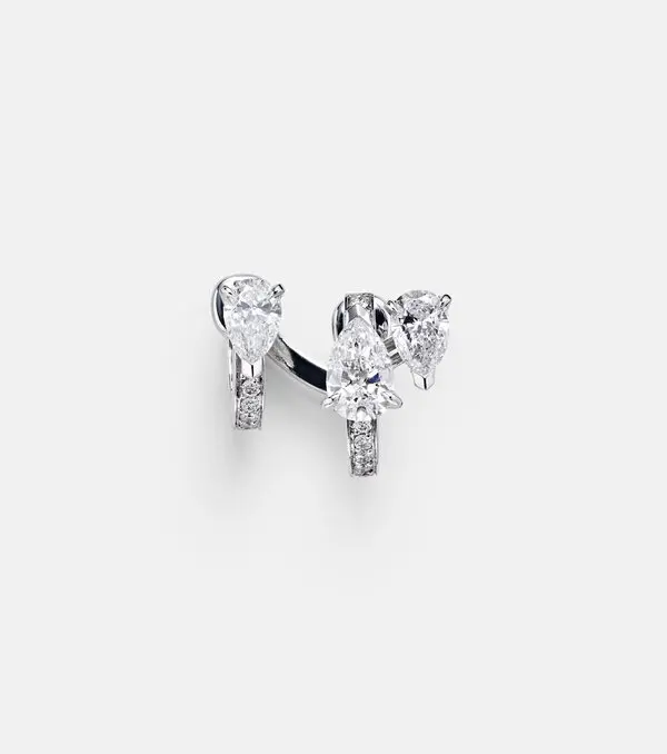 REPOSSI 18kt White Gold Single Clip-on Earring With Diamonds - Silver