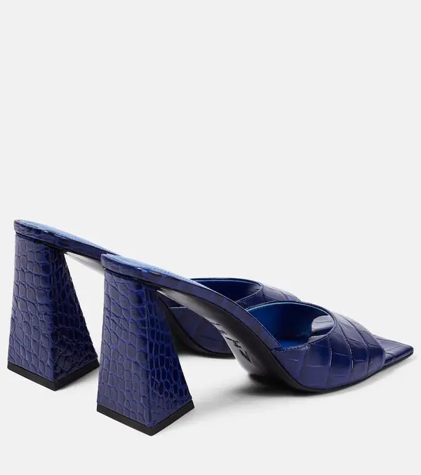 Attico Croc-effect Leather Mules