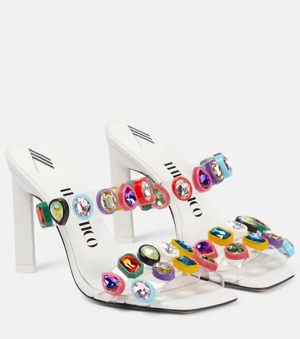 Attico Nanci Embellished Pvc Mules - Multicoloured