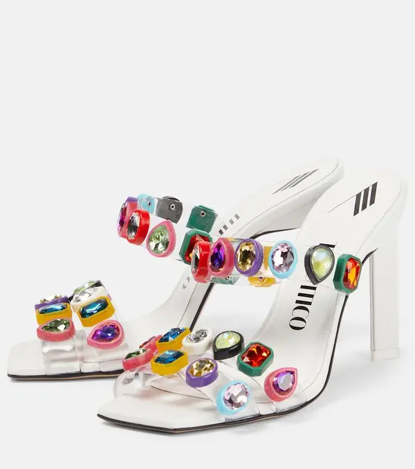 Attico Nanci Embellished Pvc Mules