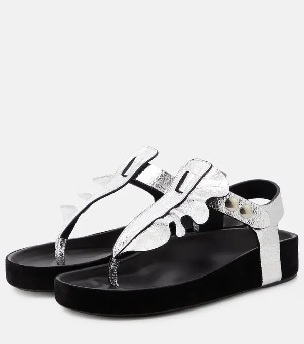 Isabel Marant Étoile Isela Metallic Leather Sandals