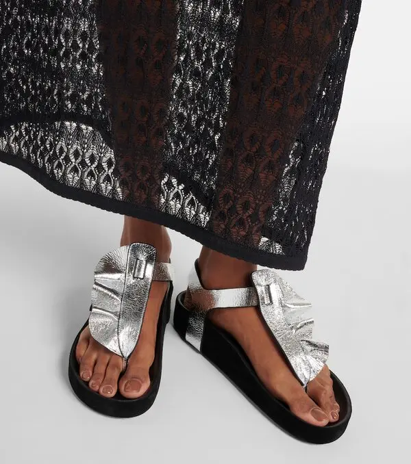 Isabel Marant Étoile Isela Metallic Leather Sandals