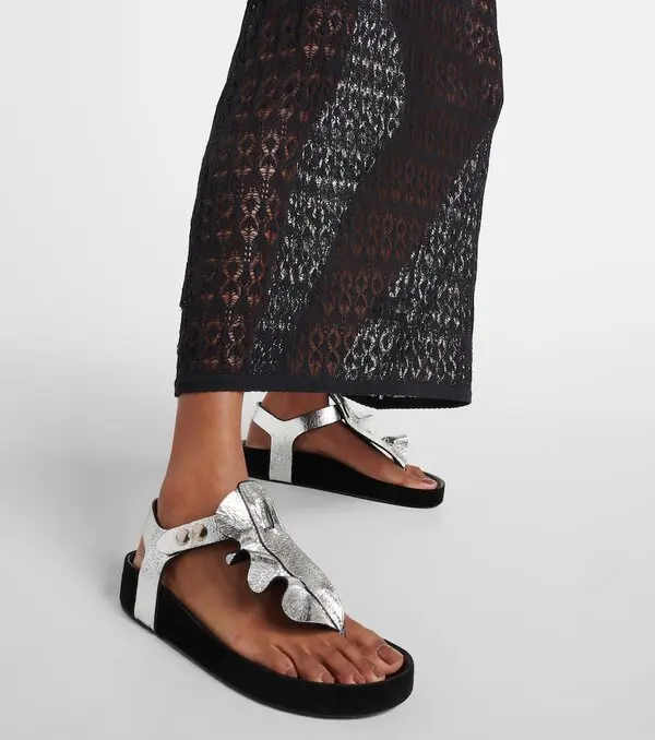 Isabel Marant Étoile Isela Metallic Leather Sandals