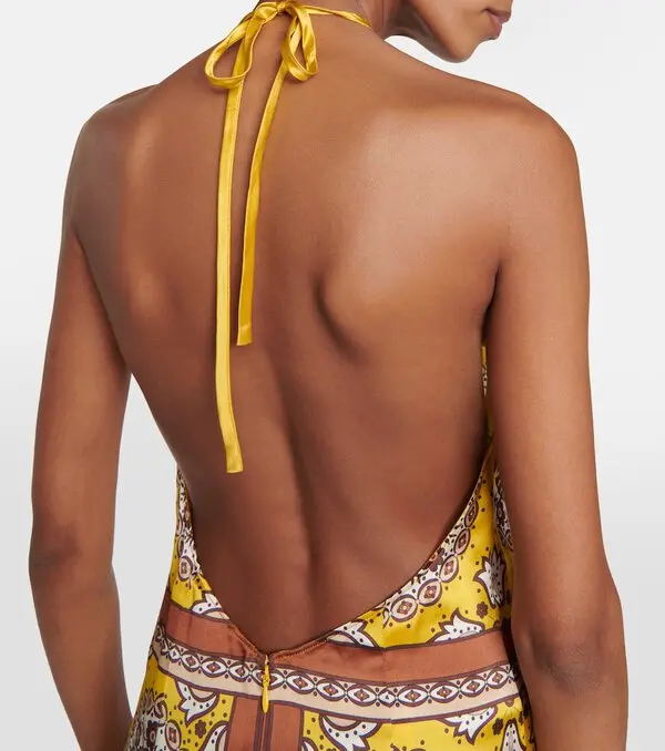 NILI LOTAN Rigel Printed Silk Maxi Dress