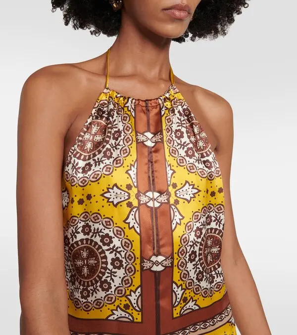 NILI LOTAN Rigel Printed Silk Maxi Dress