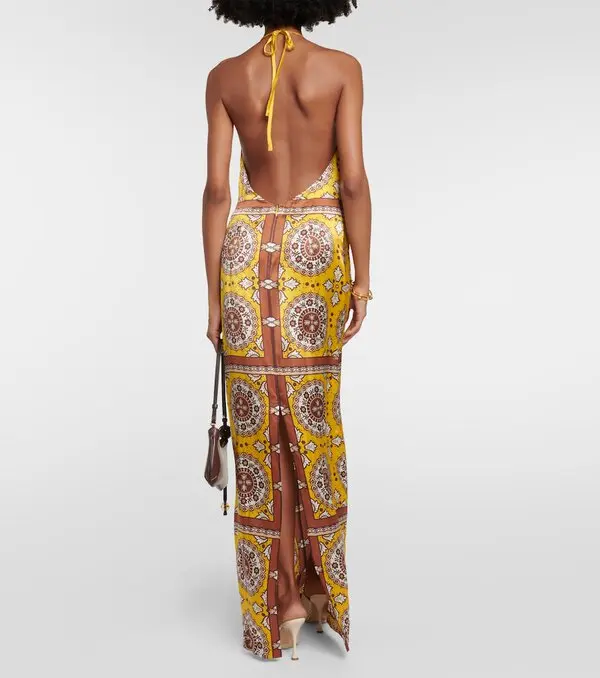 NILI LOTAN Rigel Printed Silk Maxi Dress