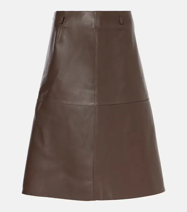 TOTEME Leather Midi Skirt