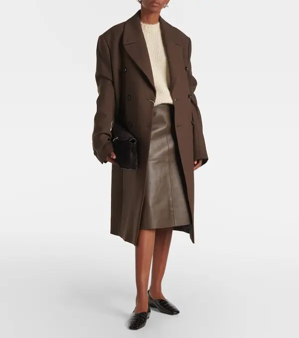 TOTEME Leather Midi Skirt