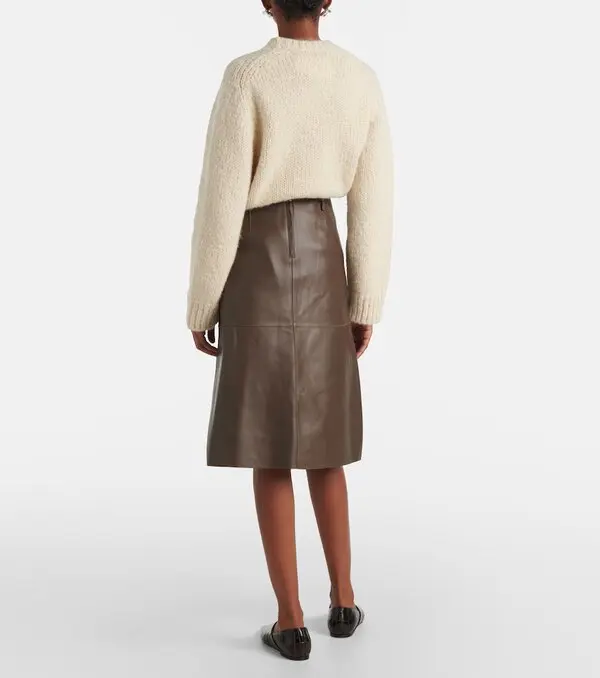 TOTEME Leather Midi Skirt