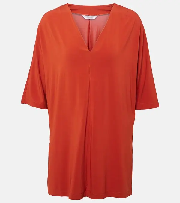 Max Mara Linfa Jersey Crepe Blouse - Brown