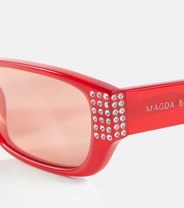 Magda Butrym X Linda Farrow Embellished Rectangular Sunglasses