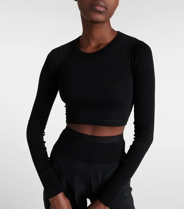 Rick Owens Cotton Cropped Crewneck Top