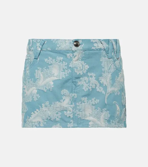 VIVIENNE WESTWOOD Foam Jacquard Denim Mini Skirt - Blue