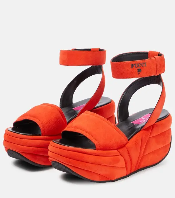 Emilio Pucci Ami Suede Wedge Platform Sandals